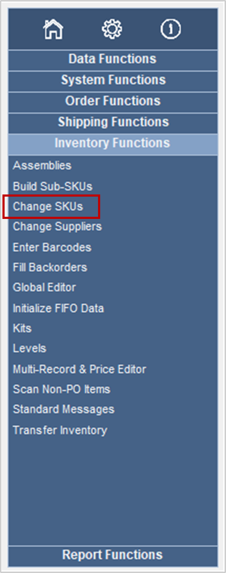 Change SKUs - Stone Edge Order Manager