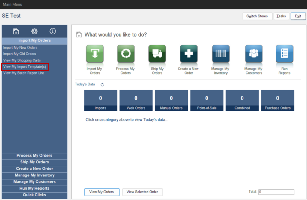 Generic Carts Order Import Template - Stone Edge Order Manager