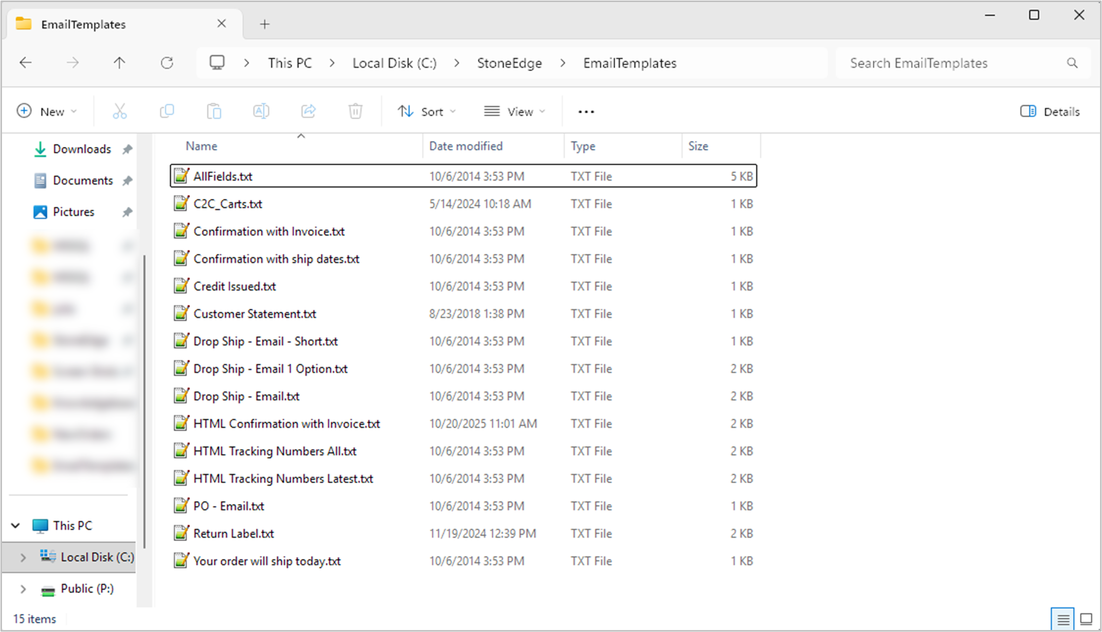 Email Template Editor - Stone Edge Order Manager
